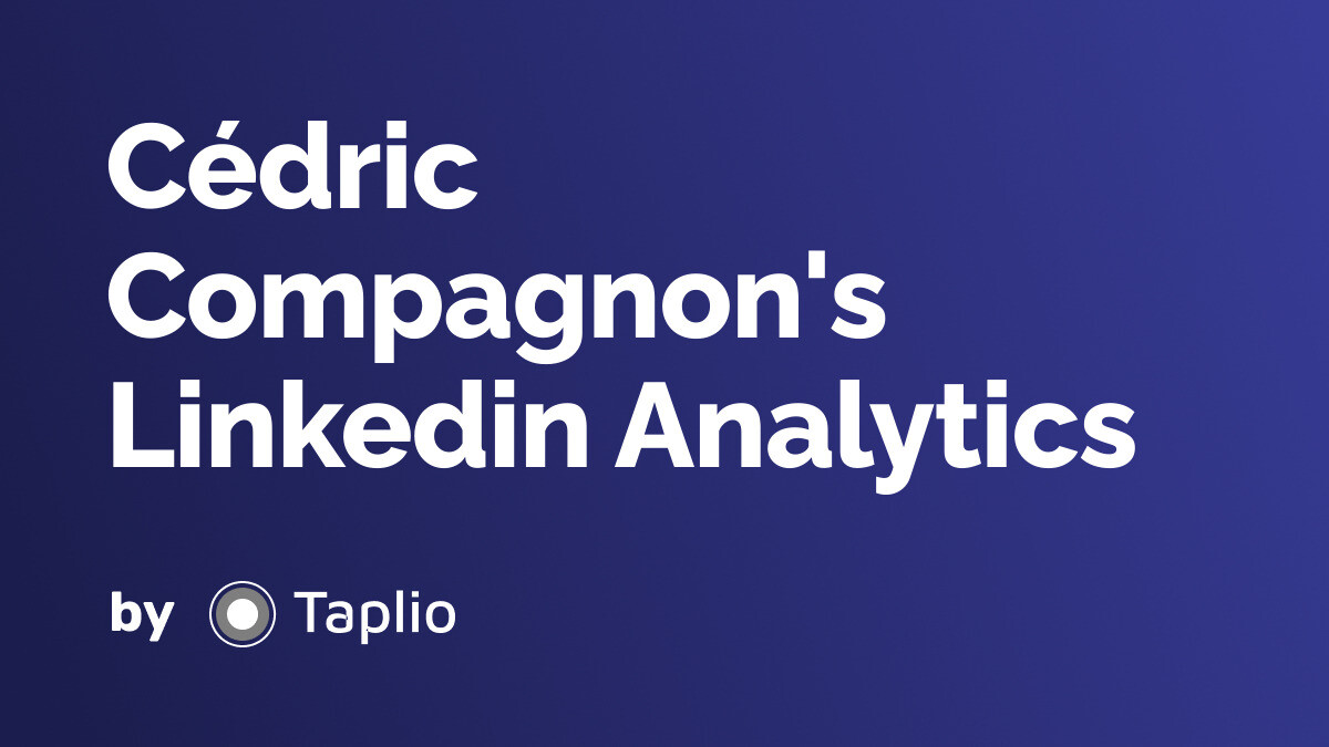 Cédric Compagnon - LinkedIn Analytics by Taplio